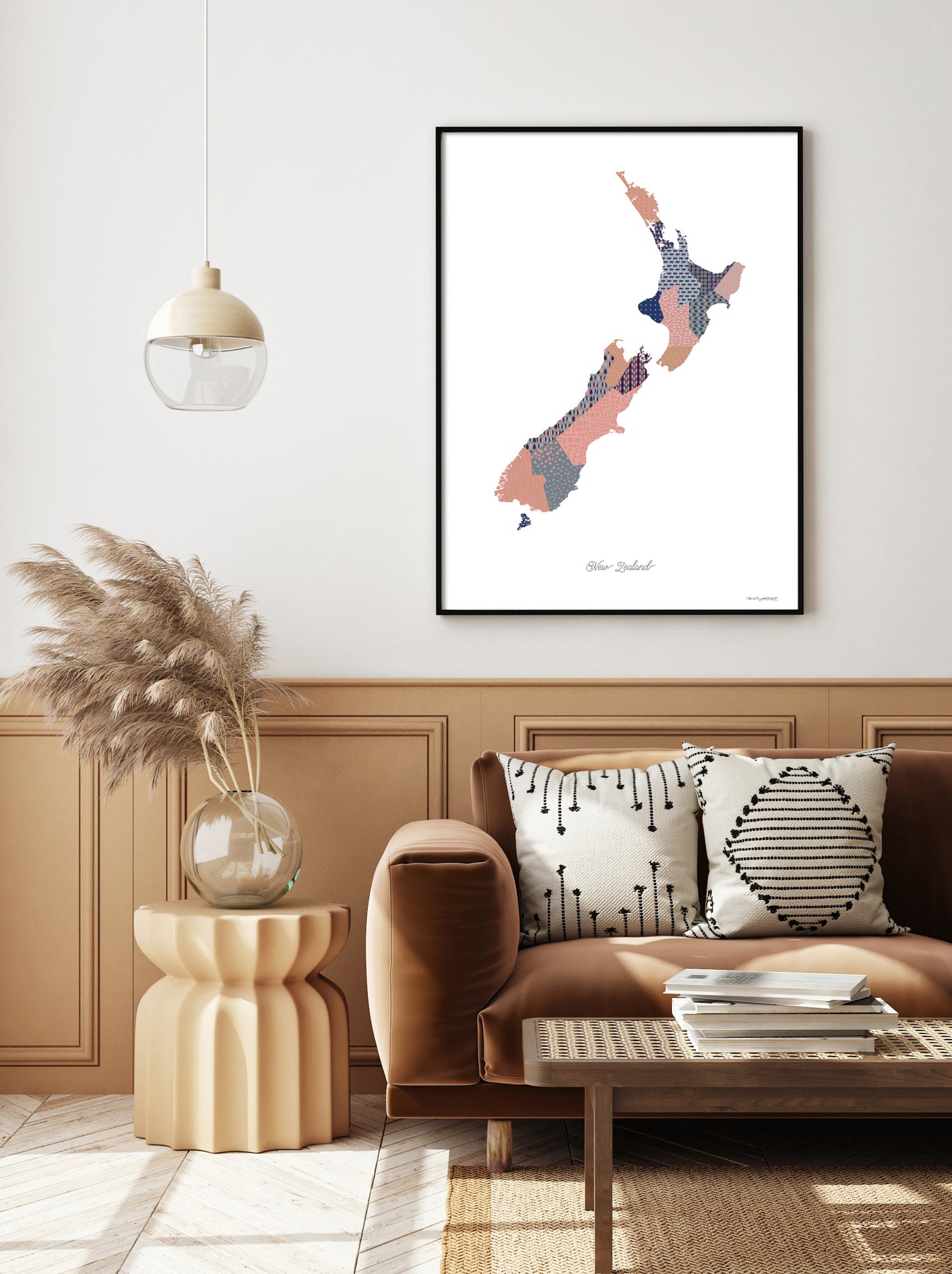 Map of New Zealand Modern Art Print – Bridget Hall Design